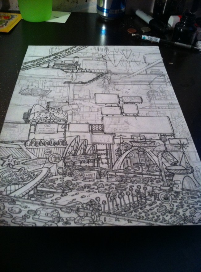 Mega Engineering – Process and Progress of drawing Mega City 2